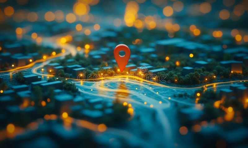 Concept of Geofencing, Featuring a Digital Map with Virtual Boundaries ...