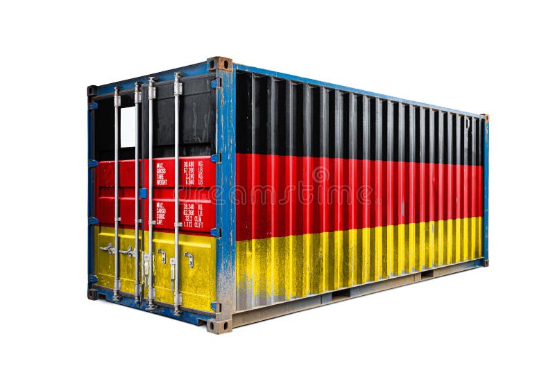 The Transporting Container with the National Flag Stock Image - Image ...