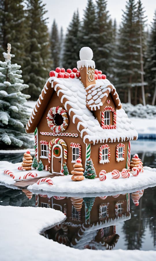 A Ginger House. Generative AI Stock Illustration - Illustration of ...