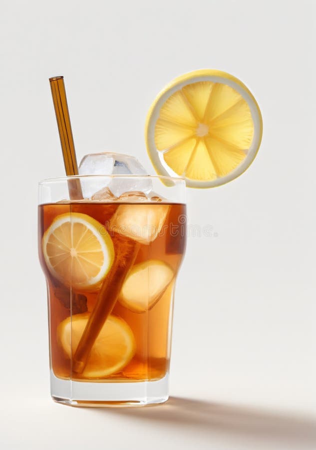A Glass of Ice Tea Isolated on a White Background. Generative AI Stock ...