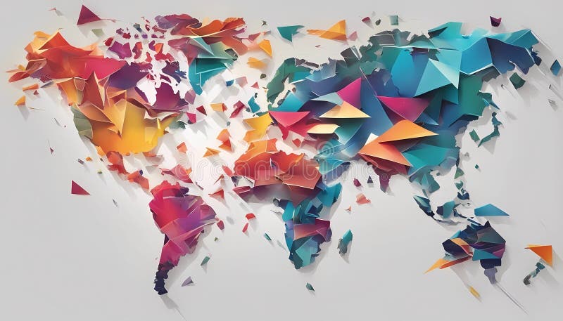 Concept of Global Business Expansion, with Abstract World Map Fragments ...