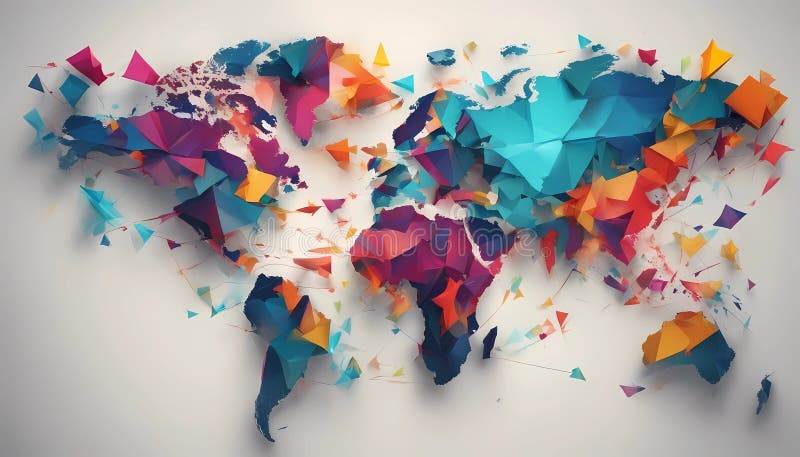 Concept of Global Business Expansion, with Abstract World Map Fragments ...