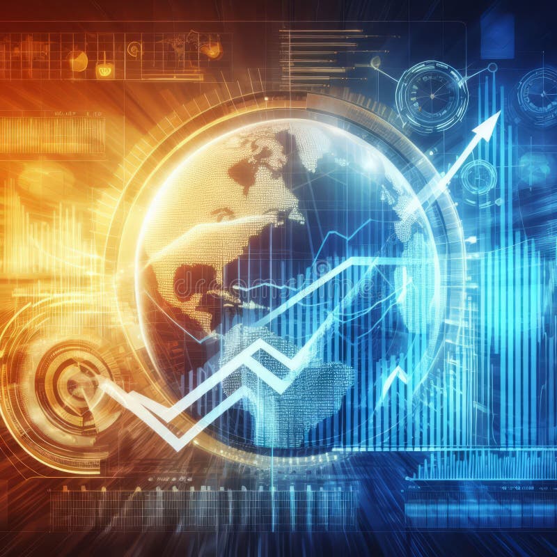 Concept Global Business Graph, Arrow Trade Background Stock ...