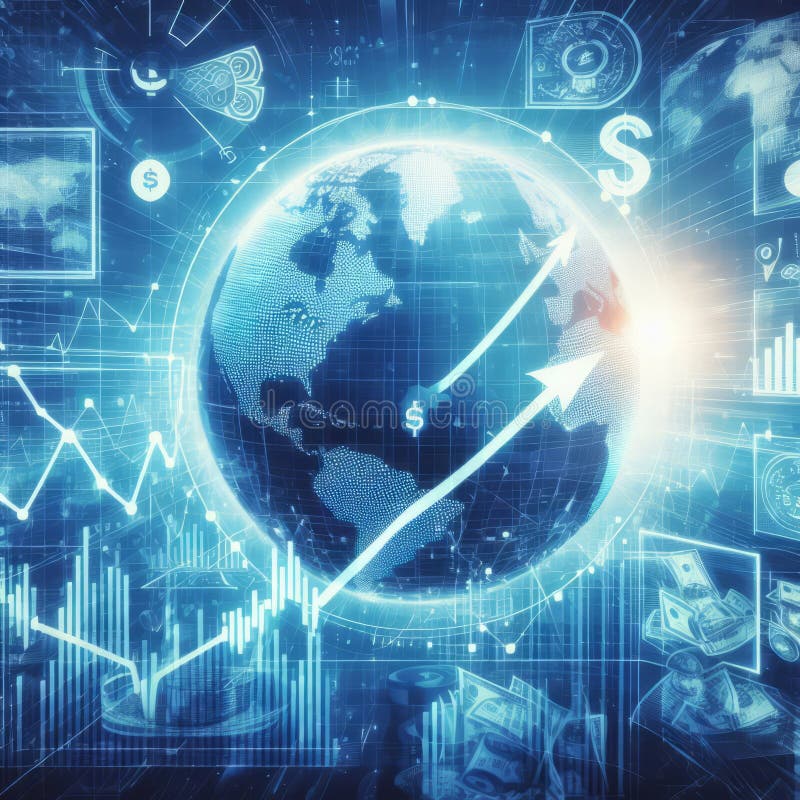 Concept Global Business Graph, Arrow Trade Background Stock ...