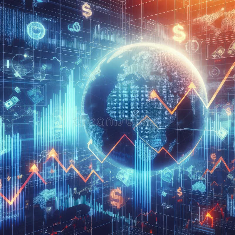 Concept Global Business Graph, Arrow Trade Background Stock ...