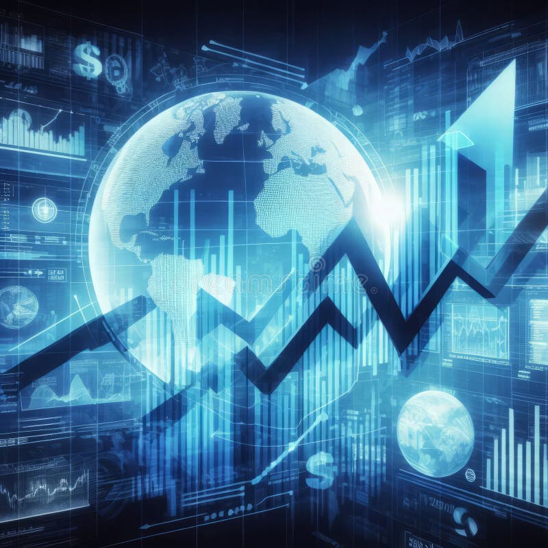 Concept Global Business Graph, Arrow Trade Background Stock ...