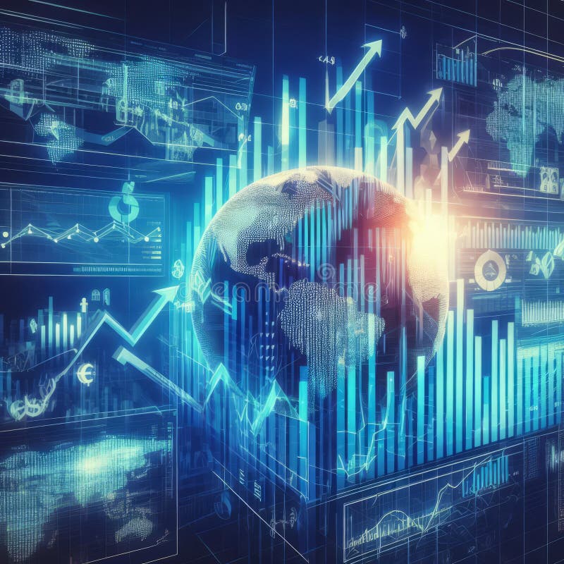 Concept Global Business Graph, Arrow Trade Background Stock ...