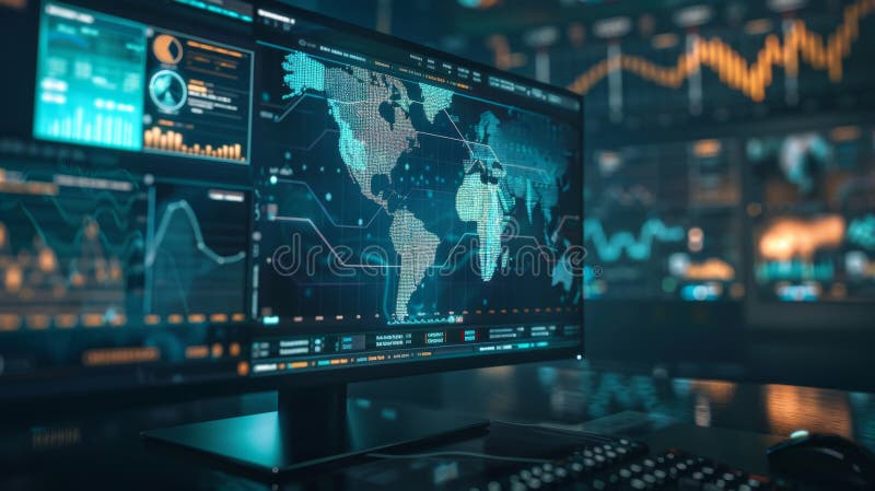 Concept of Global Business Monitor System. Generative Ai Stock ...