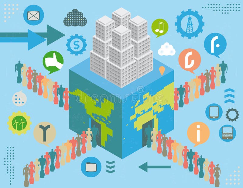 Concept Global De Surpopulation Et De Migration Illustration de Vecteur ...