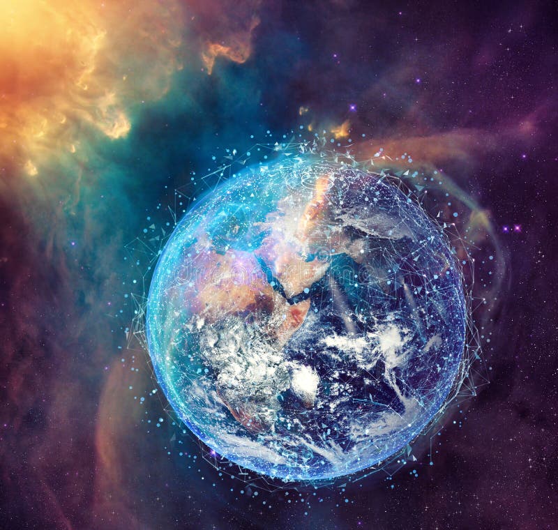 Concept of Global Internet Connection Network . World Provided by Nasa ...