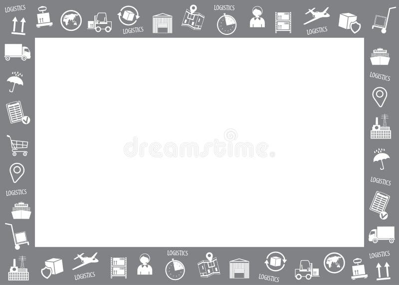 Concept Global Logistics Network. Frame Made of Logistics Icons Lying ...