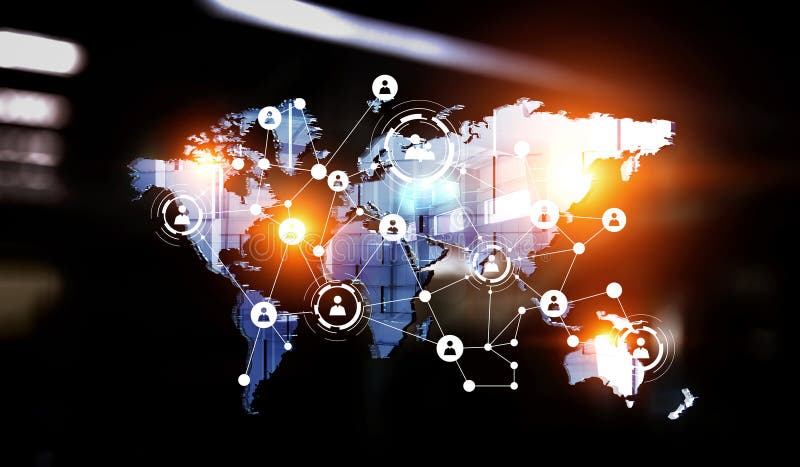 Concept of Global Networking Stock Photo - Image of networking, blue ...