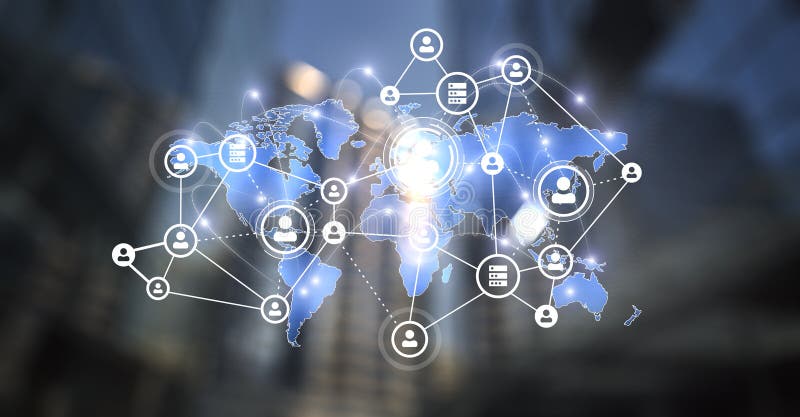 Concept of Global Networking Stock Photo - Image of blue, graphic ...