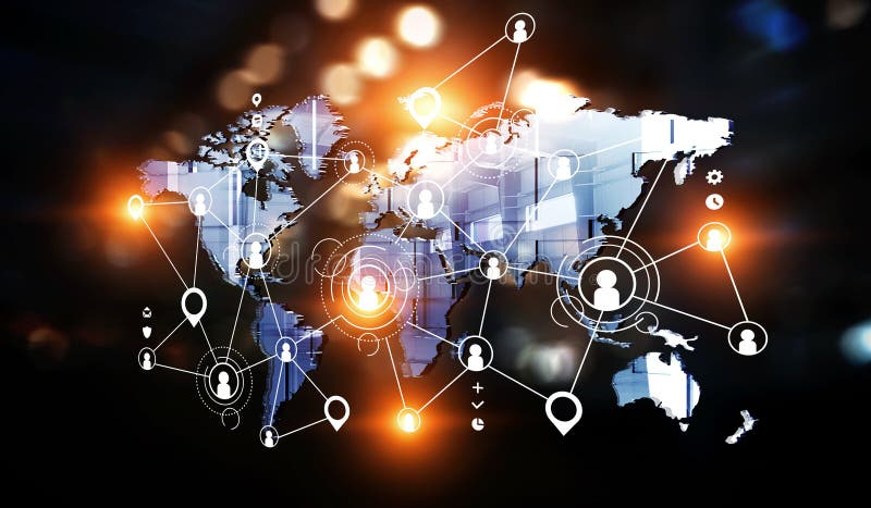 Concept of Global Networking Stock Illustration - Illustration of data ...