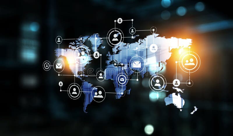 Concept of Global Networking Stock Illustration - Illustration of world ...