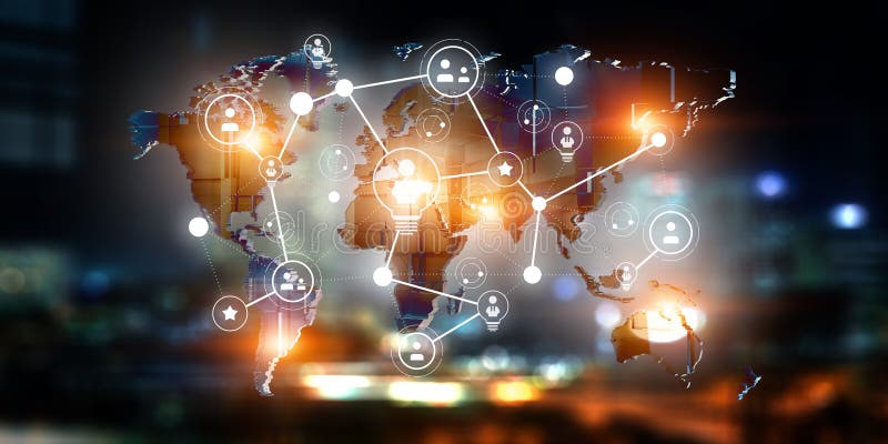 Concept of Global Networking Stock Photo - Image of icon, technology ...
