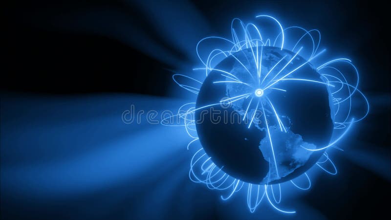 World Map Animation Concept. Detailed Globe with Continents. 3d ...