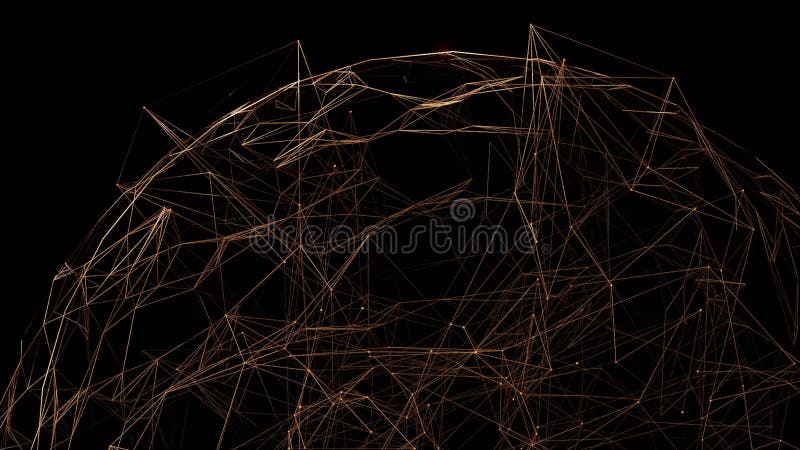 Tech Earth Globalization in 3d Animation. Global Business Dots on ...