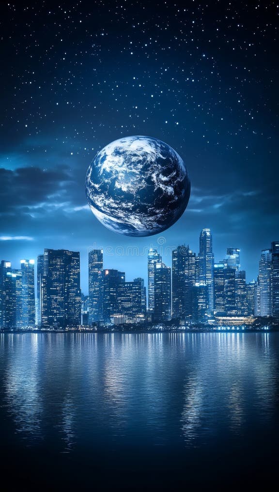 The Concept of Global Technology is Represented by a Blue Globe ...