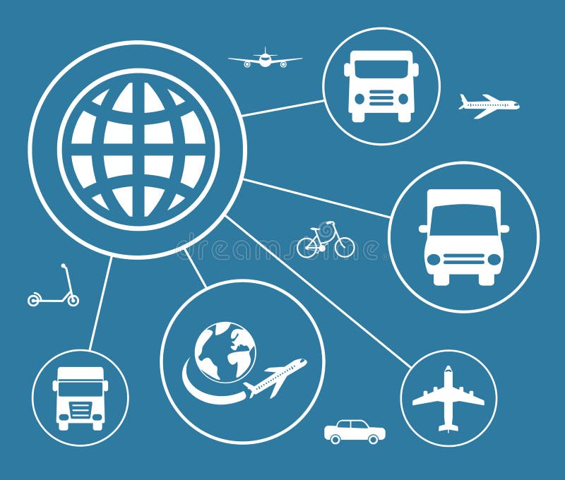 Concept of Global Transportation Stock Illustration - Illustration of ...