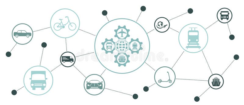 Concept of Global Transportation Stock Illustration - Illustration of ...