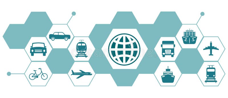 Concept of Global Transportation Stock Illustration - Illustration of ...