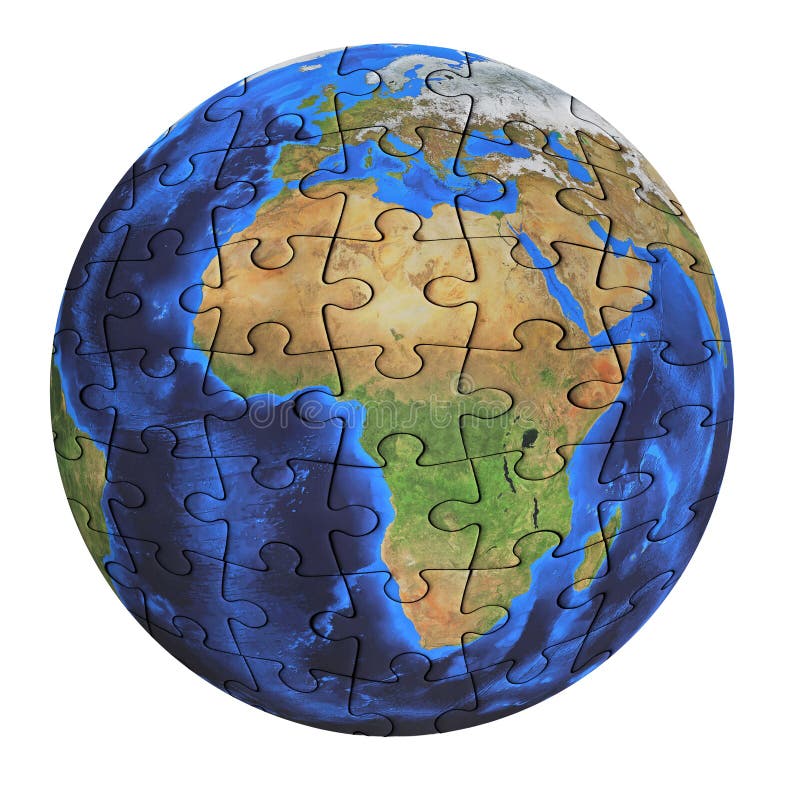 Concept of Globalization 3d Earth Planet Isolated on White. Earth with ...