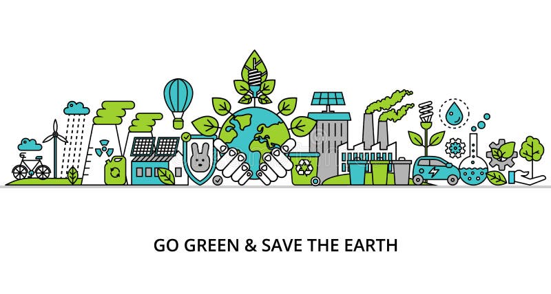 Go Green Save Earth Illustration Stock Vector - Illustration of natural ...