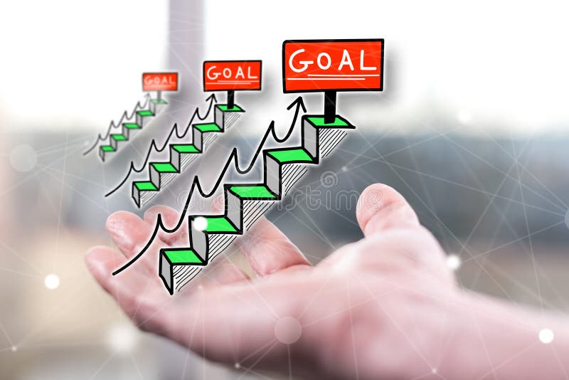 Concept of goal stock image. Image of hand, career, stairs - 122892973