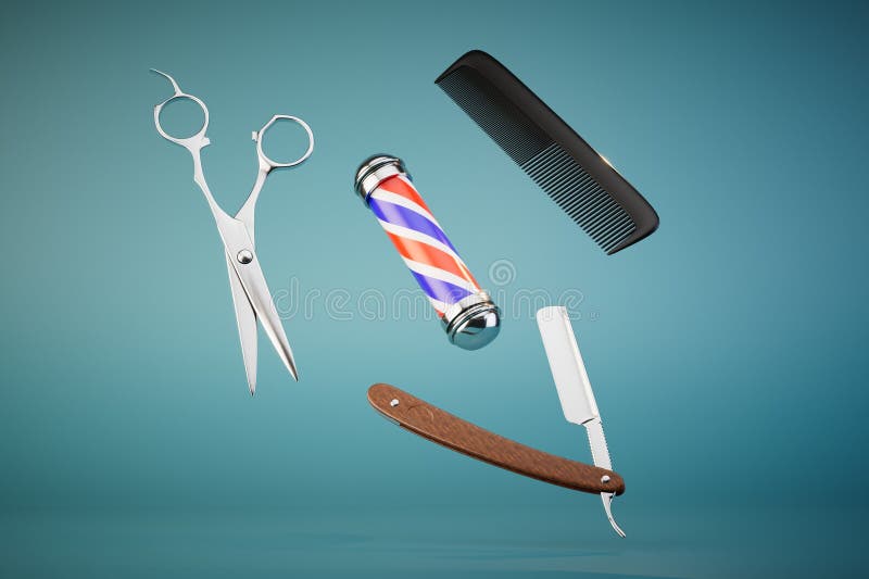 The Concept of Going To the Barbershop. Barbershop Emblem, Scissors ...