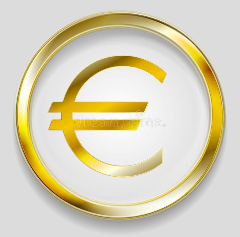 Golden Coin with Euro Symbol Stock Vector - Illustration of golden ...