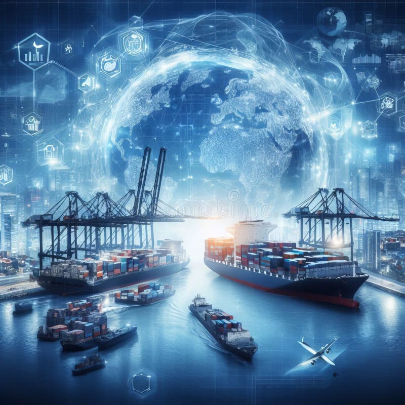 Concept Graphic of Business Logistics Import Export Background. Stock ...