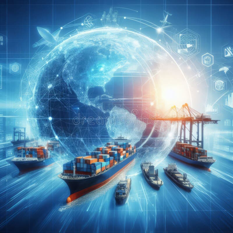 Concept Graphic of Business Logistics Import Export Background. Stock ...