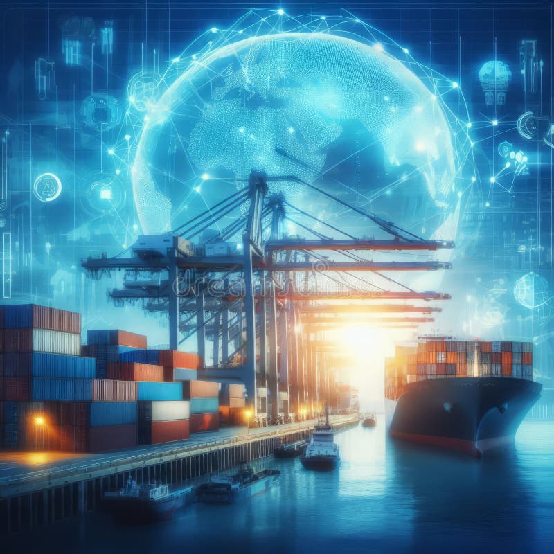 Concept Graphic of Business Logistics Import Export Background. Stock ...