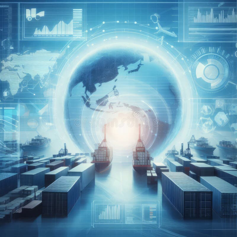 Concept Graphic of Business Logistics Import Export Background. Stock ...