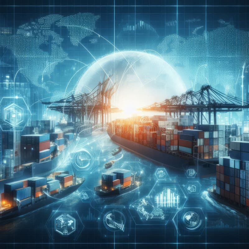 Concept Graphic of Business Logistics Import Export Background. Stock ...