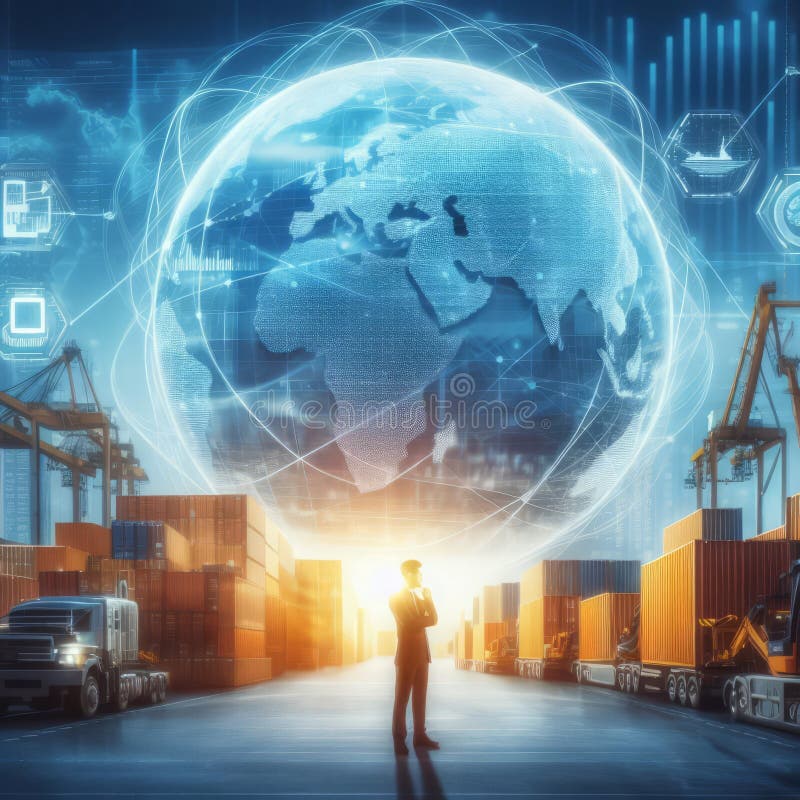 Concept Graphic of Business Logistics Import Export Background. Stock ...