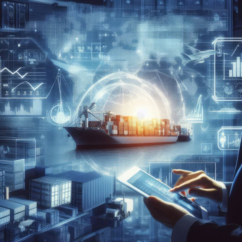 Concept Graphic of Business Logistics Import Export Background. Stock ...