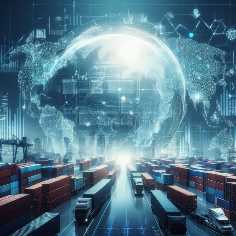 Concept Graphic of Business Logistics Import Export Background. Stock ...