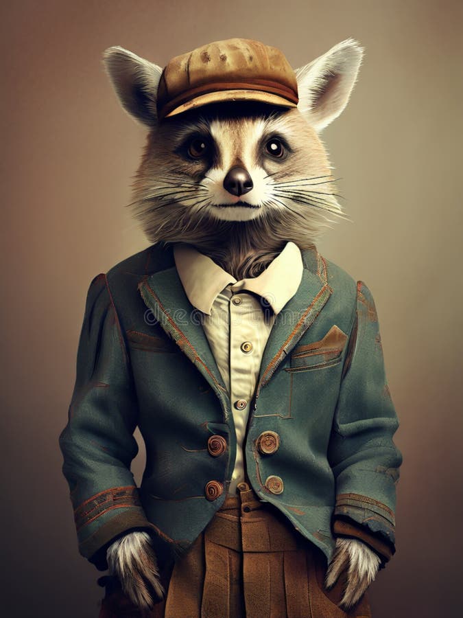 Animal in clothes stock illustration. Illustration of kindly - 316127675