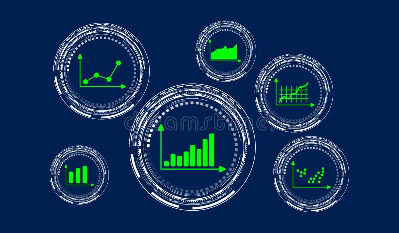 Graphical Analysis Flat Icons Pack Stock Vector - Illustration of ...
