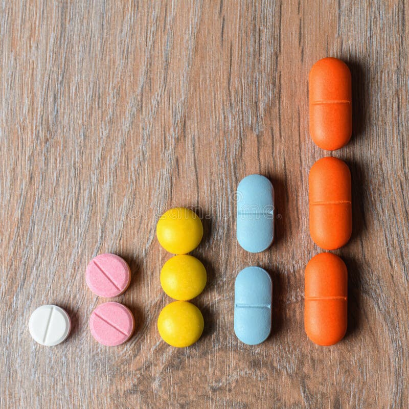 Concept Graphics of Multi-colored Tablets. Graph of the Increase in the ...