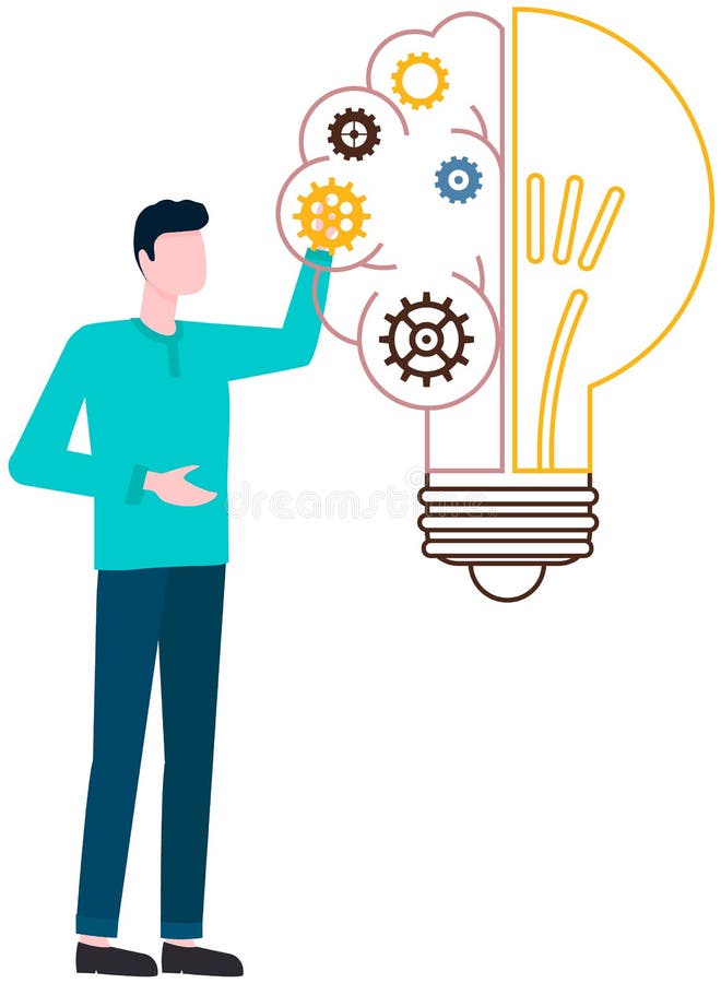 Concept of Great Idea. Man Has Good Notion Stock Vector - Illustration ...