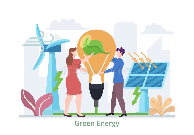 Concept of Green Energy, Generation and Saving Green Energy Stock ...