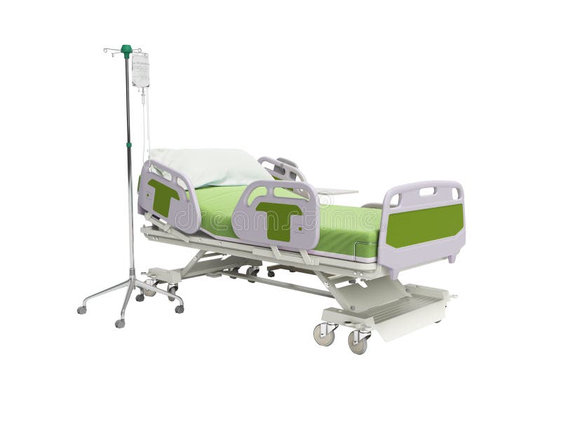 Concept Green Hospital Bed Semi Automatic with Remote Control and Drip ...