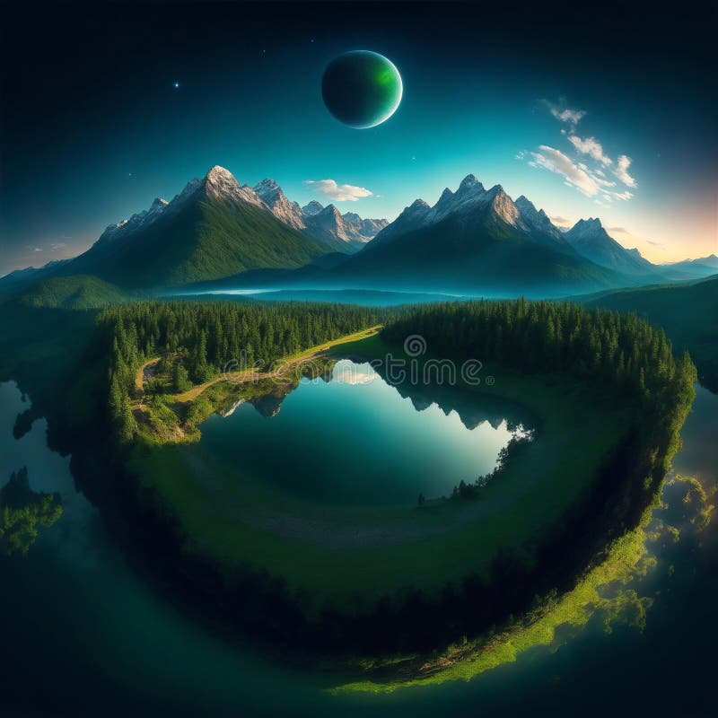 Concept of Green Planet Showing the Environment with Trees, Grass and ...