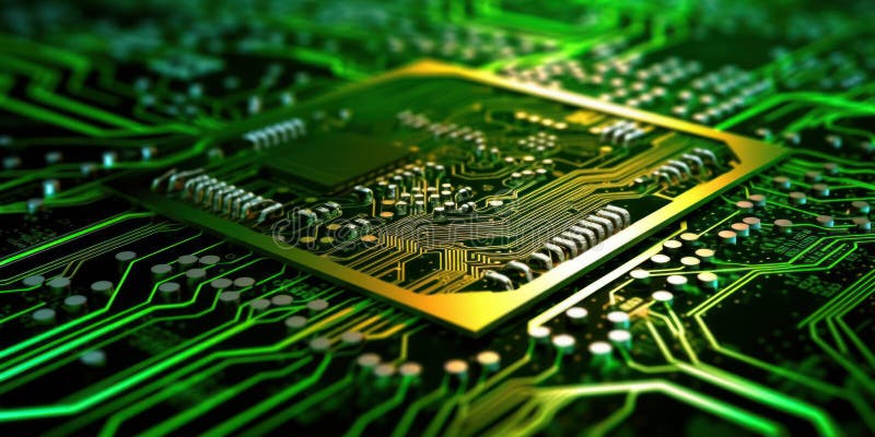 Concept of Green Technology. Green Circuit Board Technology Innovations ...