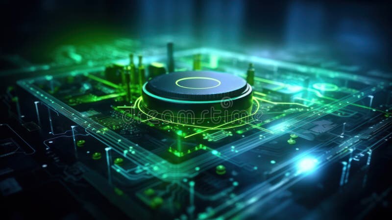 Concept of Green Technology. Crystal Globe on Circuit Board Technology ...