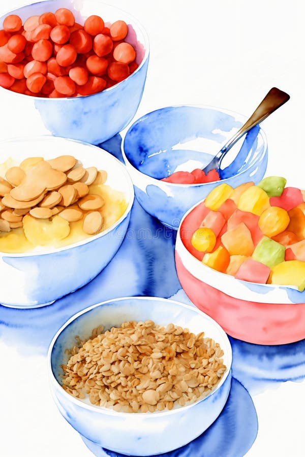 A Group of Bowls Filled with Different Types of Food. Generative AI ...