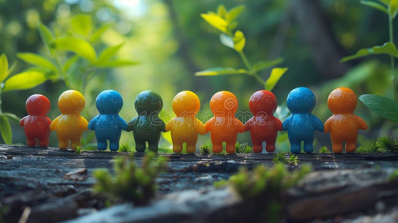 Concept of Group of Little Colourful People Holding Hands Stock ...